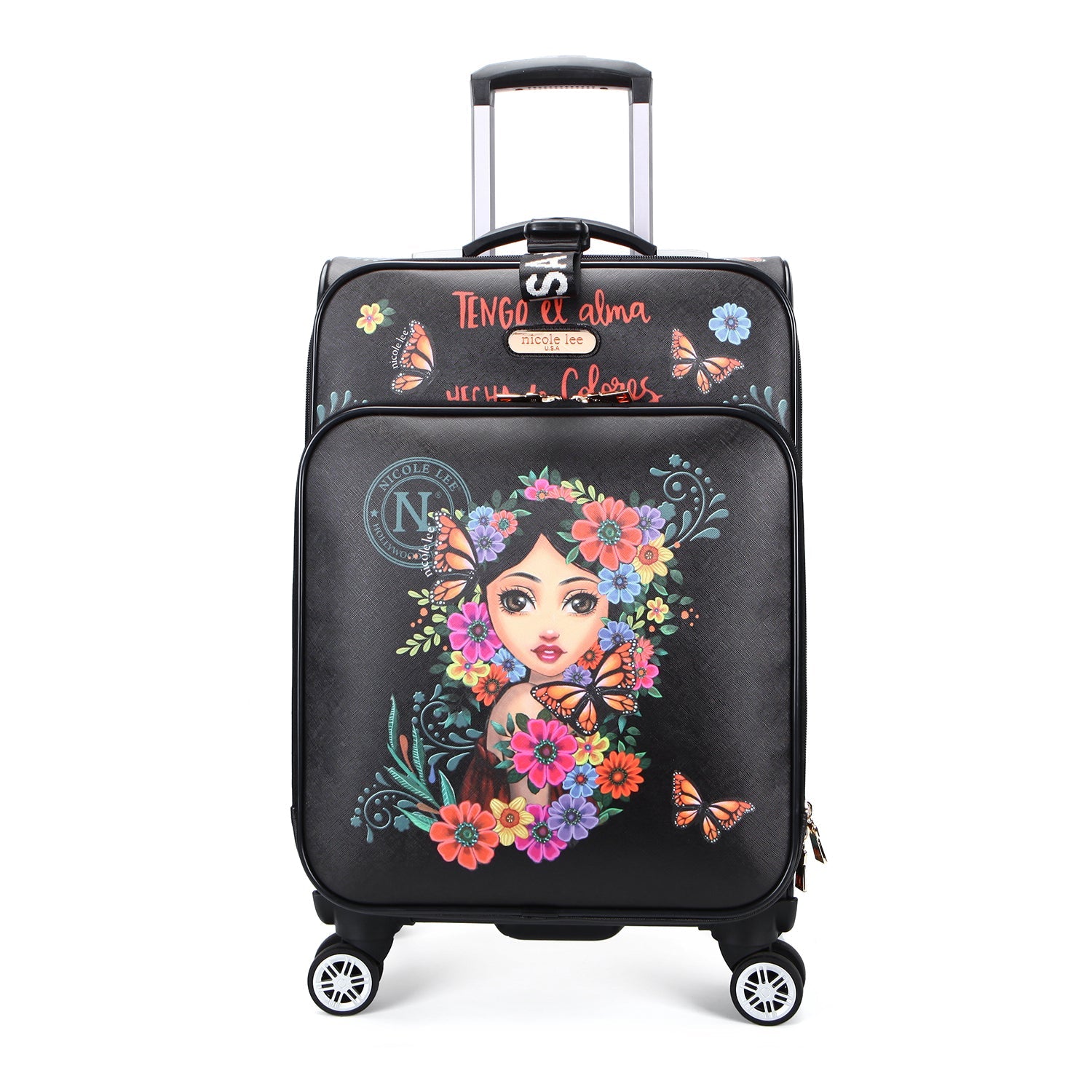 Carry-On Spinner 20" Suitcase, Fashion Print Travel Rolling Luggage Bag ...
